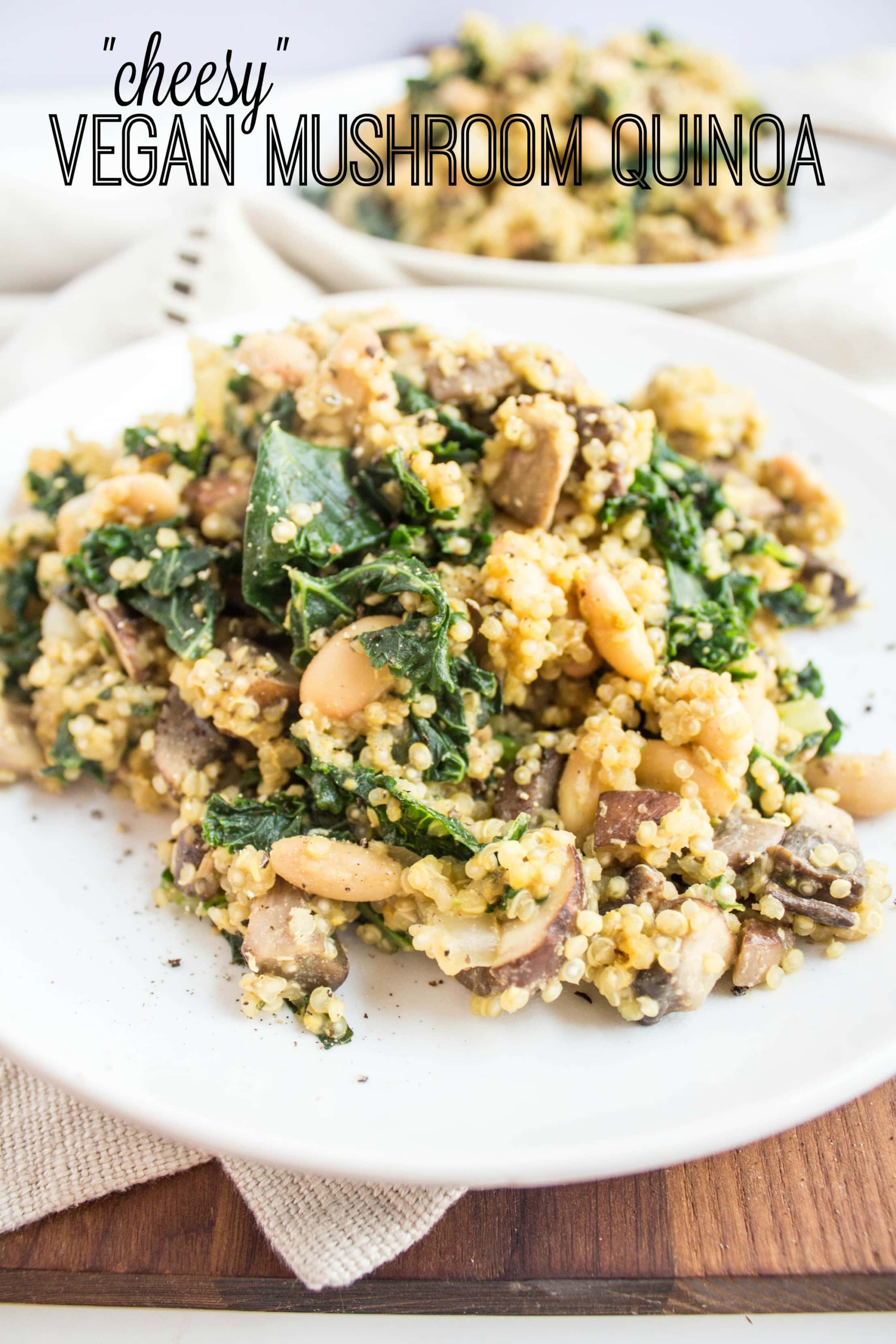 Mushroom Quinoa Side Dish Recipe ("Cheesy" + Vegan)