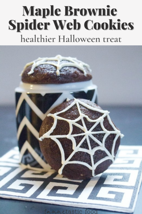 Maple Brownie Halloween Spiderweb Cookies (Easy & Healthier!)