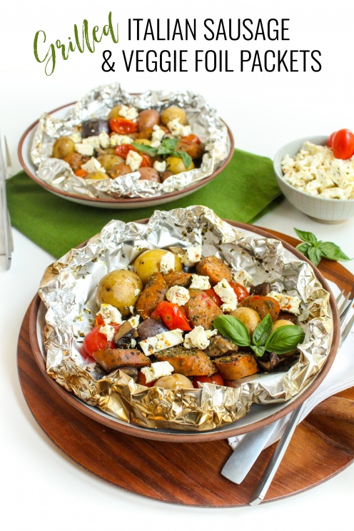 Grilled Sausage, Vegetable & Potato Foil Packets (Easy Meal)