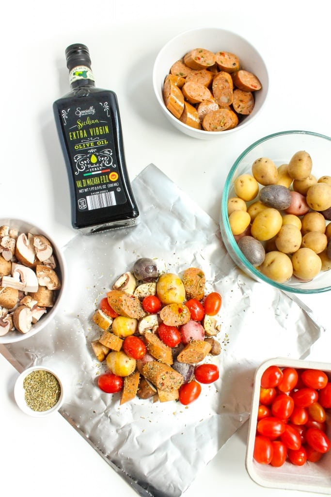 Grilled Sausage, Vegetable & Potato Foil Packets (Easy Meal)