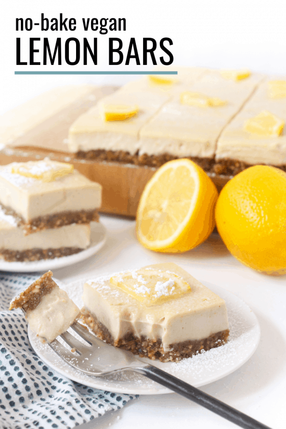 Creamy Vegan Lemon Bars (No Bake, Gluten Free & Healthier)