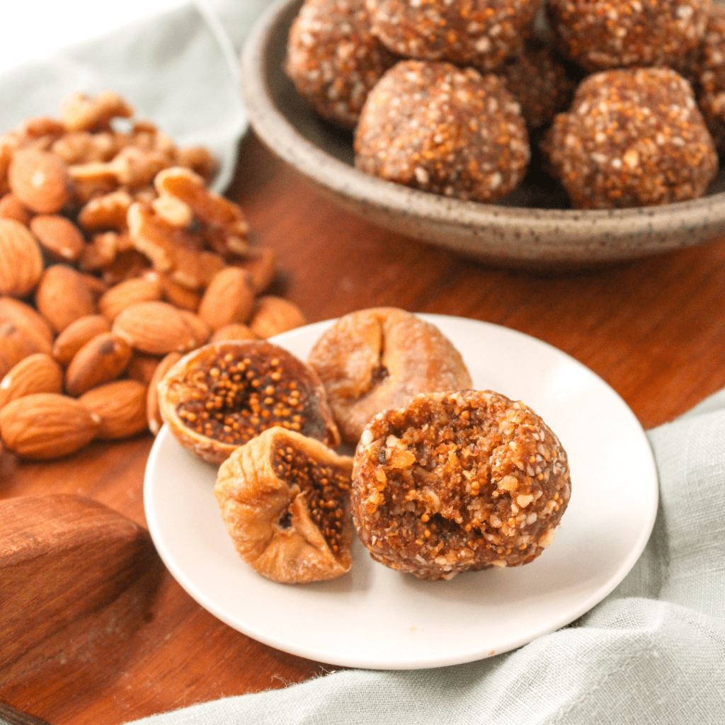 No Bake Vanilla Fig Protein Balls with Nuts (Healthy Fig Newtons)