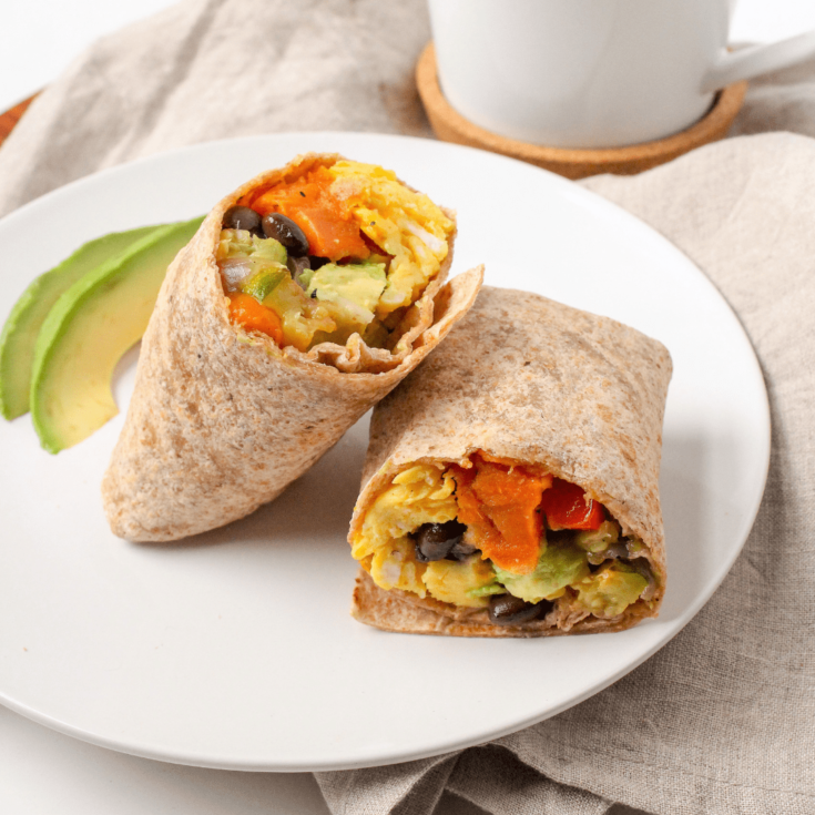 Vegetarian Sweet Potato Breakfast Burritos (Freezable, Yields 4 ...