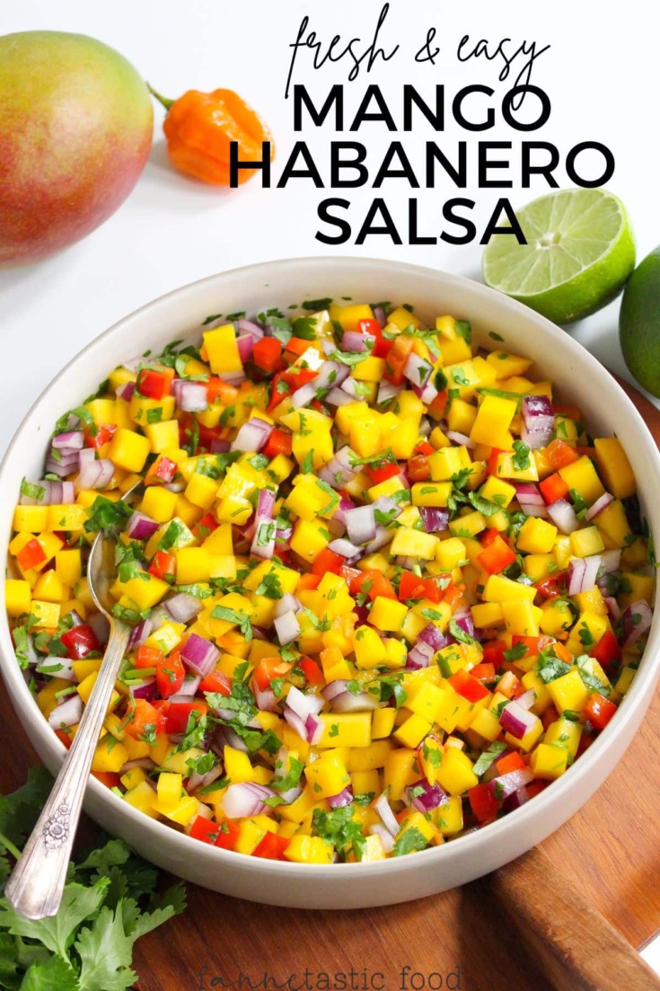 15 Minute Sweet & Spicy Mango Habanero Salsa (No Cooking)