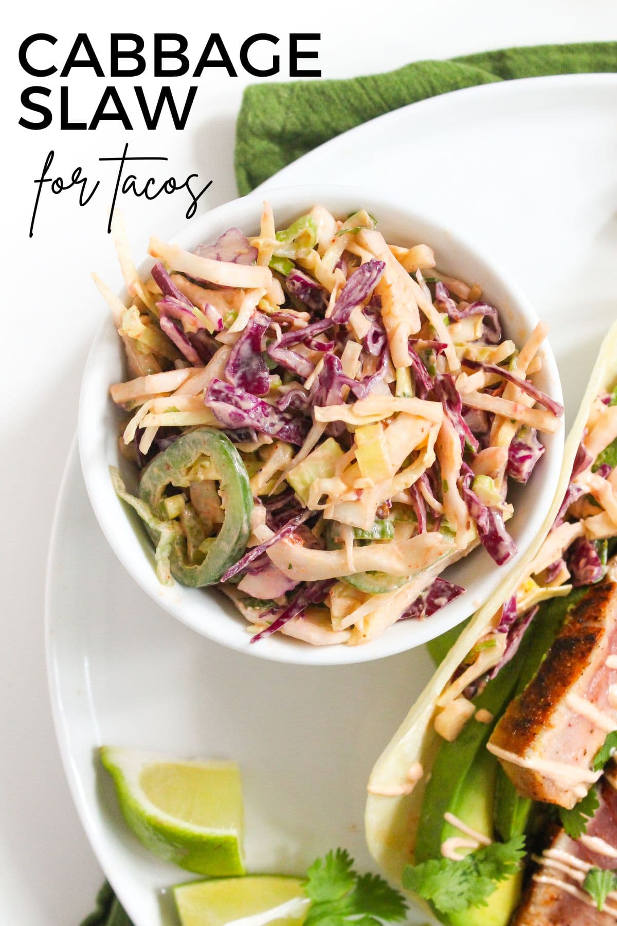 Jalapeño Fish Taco Slaw with Chipotle Crema (No Mayo) - fANNEtastic food