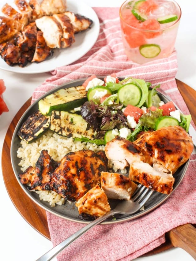 Glazed Watermelon Balsamic Grilled Chicken - fANNEtastic food