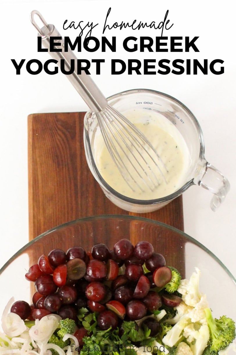 5-Ingredient Creamy Lemon Greek Yogurt Dressing (Easy!) - fANNEtastic food