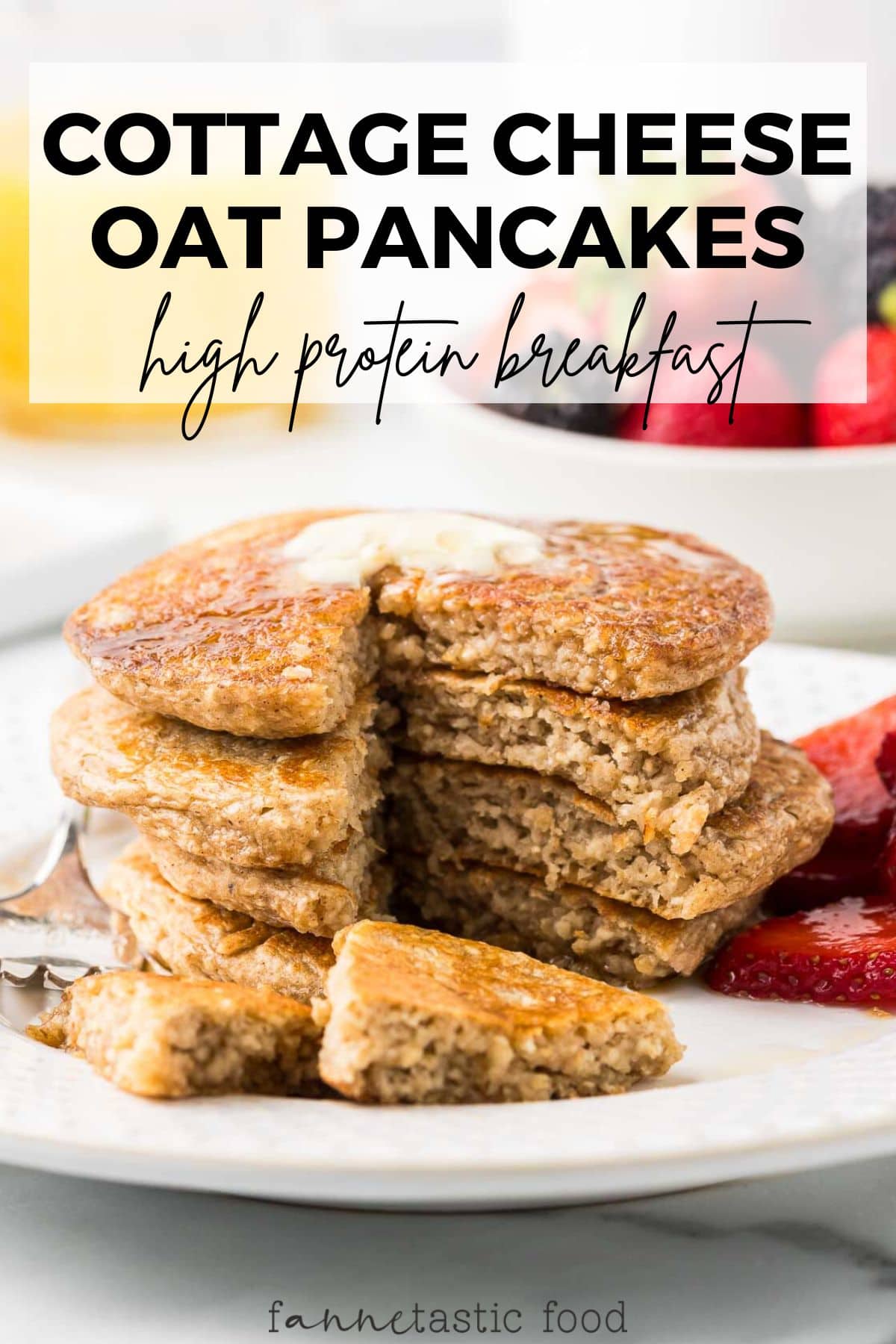 Fluffy High Protein Cottage Cheese Pancakes with Oats (Blended ...